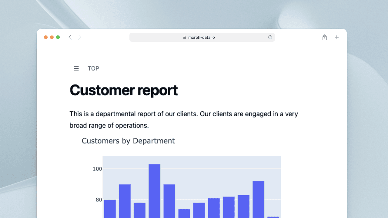 Morph - Data Apps for your Product Team